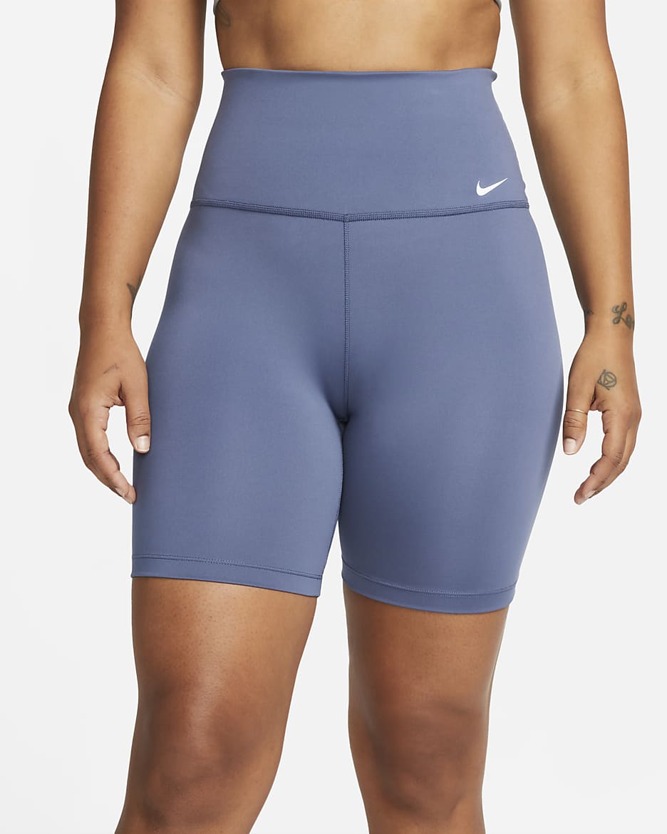 Nike Dri Fit One Womens High Waisted 18cm Approx Biker Shorts Nike In