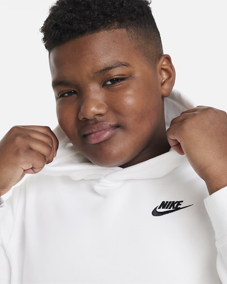 Nike Sportswear Club Fleece Big Kids' (Boys') Pullover Hoodie (Extended ...