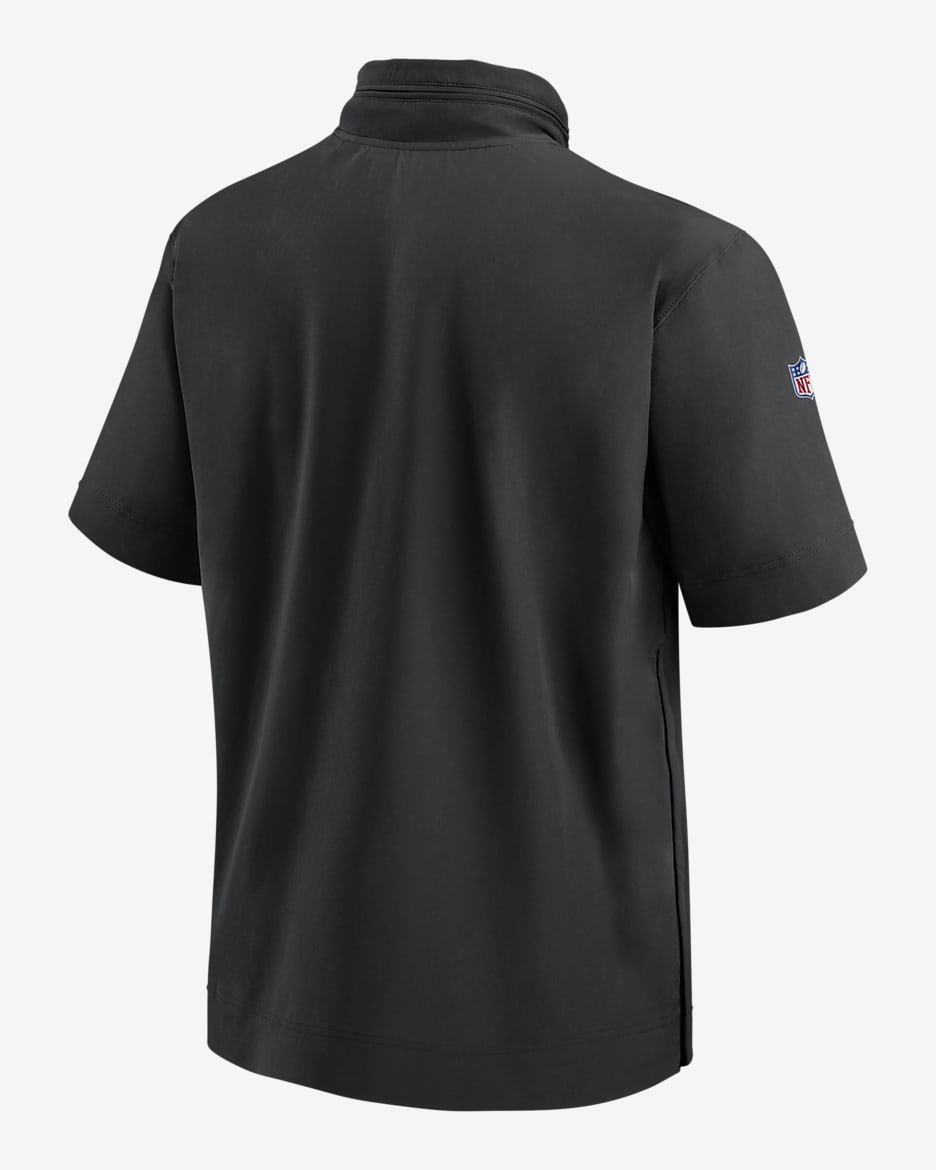 New York Jets Sideline Coach Men's Nike NFL 1/2-Zip Short-Sleeve Hooded ...