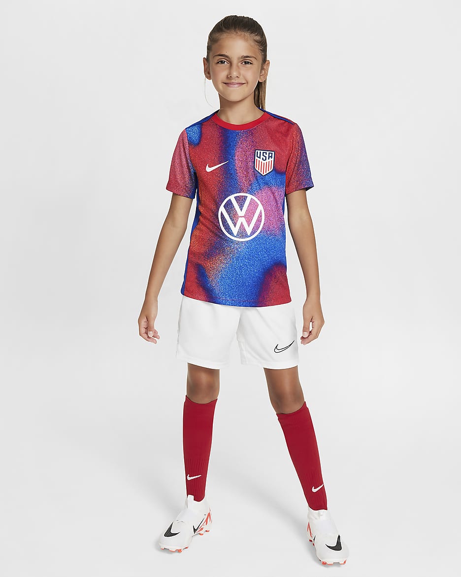 USMNT Academy Pro Big Kids' Nike Dri-FIT Soccer Pre-Match Short-Sleeve ...