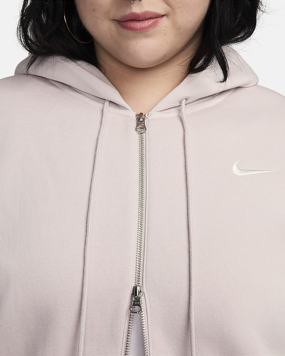 Nike Sportswear Phoenix Fleece Women's Oversized Full-Zip Hoodie (Plus Size). Nike IE