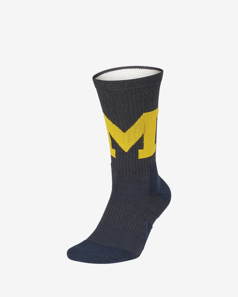 Nike College Elite (Michigan) Basketball Crew Socks. Nike.com