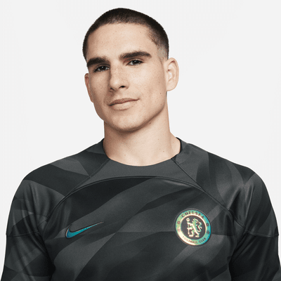 Chelsea F.C. 2023/24 Stadium Goalkeeper Men's Nike Dri-FIT Football Short-Sleeve Shirt. Nike FI