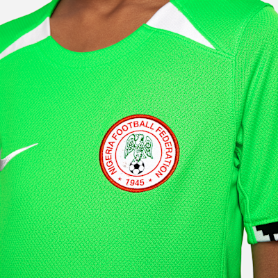 Nigeria 2023 Stadium Home Older Kids' Nike Dri-FIT Football Shirt. Nike HU