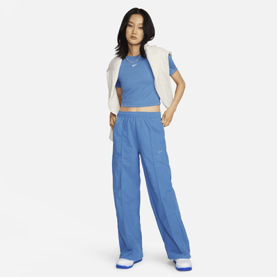 Nike Sportswear Everything Wovens Women's Mid-Rise Open-Hem Trousers. Nike LU