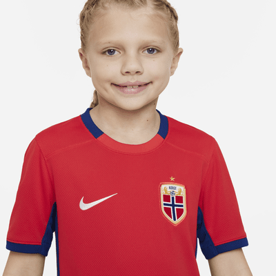 Norway 2023 Stadium Home Older Kids' Nike Dri-FIT Football Shirt. Nike NO