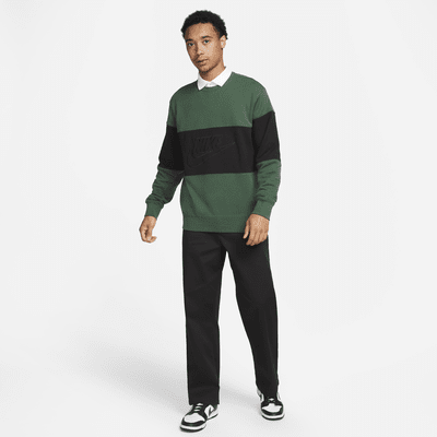 Nike Club Men's French Terry Colour-Blocked Crew. Nike LU