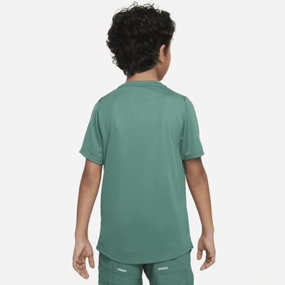Nike Dri-FIT Miler trainingstop met korte mouwen voor jongens. Nike NL