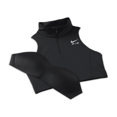 Nike Air Swoosh Mock-Zip Women's Medium-Support 1-Piece Pad 1/2-Zip ...