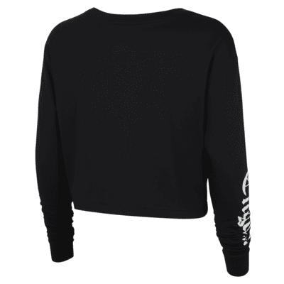 England Women's Long-Sleeve Cropped Football T-Shirt. Nike AE