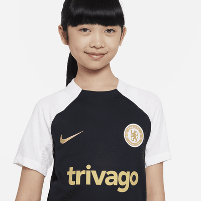 Chelsea F.C. Strike Older Kids' Nike Dri-FIT Knit Football Top. Nike CH