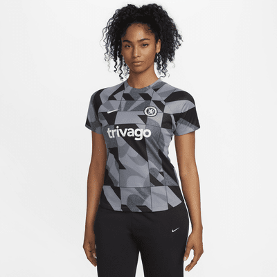 Chelsea F.C. Academy Pro Third Women's Nike Dri-FIT Football Pre-Match Short-Sleeve Top. Nike LU