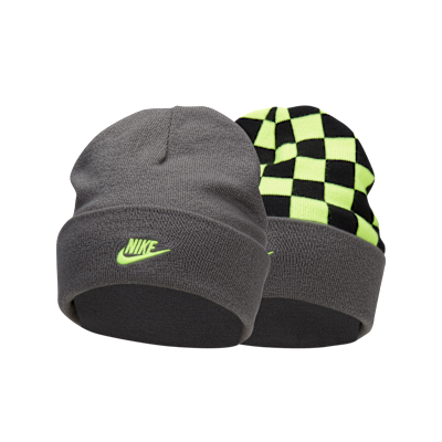 Nike Peak wendbare Smiley-Beanie mit hohem Bündchen für Kinder. Nike AT