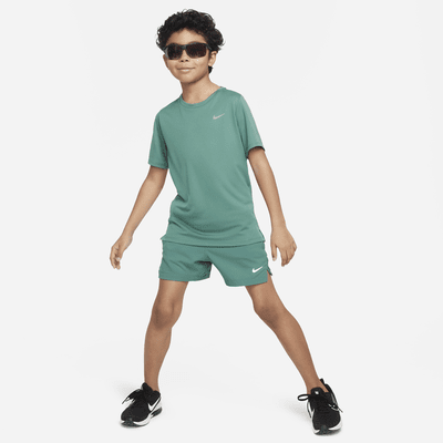Nike Dri-FIT Miler trainingstop met korte mouwen voor jongens. Nike NL