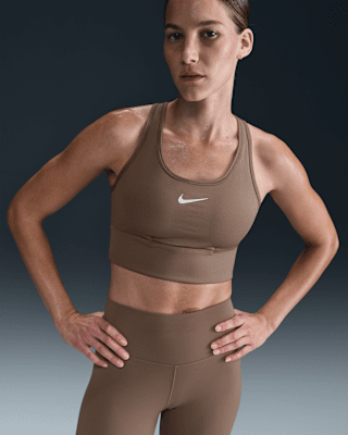 Nike Swoosh Pocket Women's Medium-Support Padded Longline Sports Bra ...