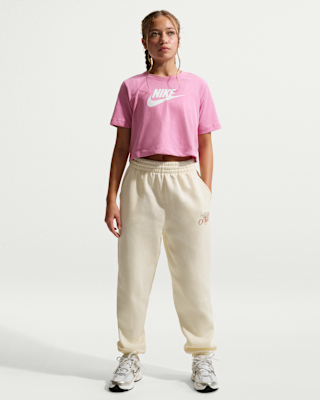 Nike Sportswear Club Fleece Girls' Loose Graphic Trousers. Nike BG