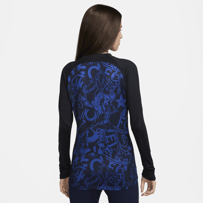 Chelsea F.C. Strike Women's Nike Dri-FIT Football Crew-Neck Drill Top. Nike UK