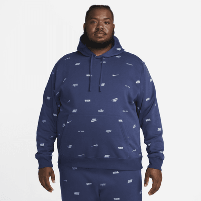 Nike Club Fleece Herren-Hoodie mit durchgehendem Print. Nike BE