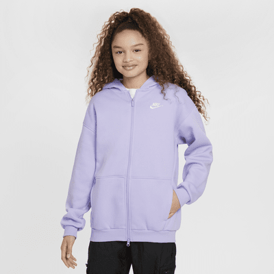Nike Sportswear Club Fleece Older Kids' (Girls') Oversized Full-Zip ...