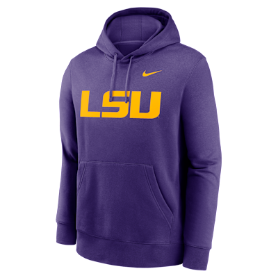 Sudadera con gorro sin cierre universitaria Nike para hombre LSU Tigers Primetime Evergreen Club ...