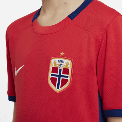 Norway 2023 Stadium Home Older Kids' Nike Dri-FIT Football Shirt. Nike CZ
