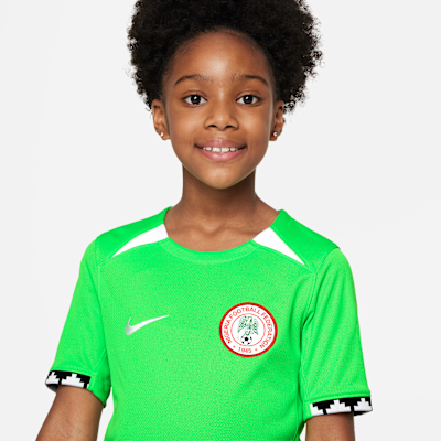 Nigeria 2023 Stadium Home Older Kids' Nike Dri-FIT Football Shirt. Nike HU