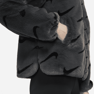 Nike Sportswear Plush Women's Printed Faux Fur Jacket. Nike NL