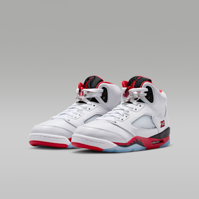 Air Jordan 5 Retro "Fire Red Black Tongue" Big Kids' Shoes. Nike PH