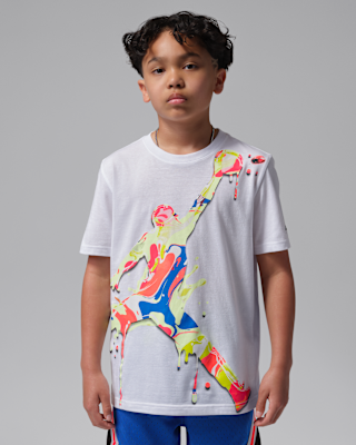 Jordan Super Splash Big Kids' Paint Spill Jumpman T-Shirt. Nike JP