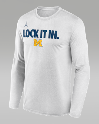 Playera de manga larga universitaria Nike Dri-FIT para hombre Michigan ...