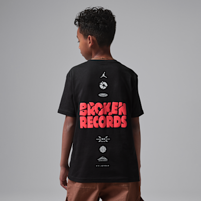 Jordan Big Kids' Broken Records T-Shirt. Nike JP