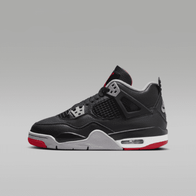 Sko Air Jordan 4 Retro "Bred Reimagined" för ungdom. Nike SE
