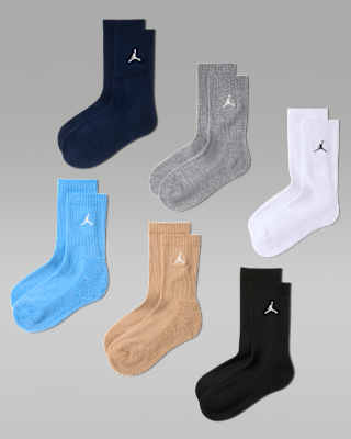 Jordan Everyday Essentials bordázott szárú zokni gyerekeknek (6 pár ...