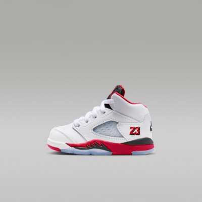 Jordan 5 Retro "Fire Red Black Tongue" Baby/Toddler Shoes. Nike IN