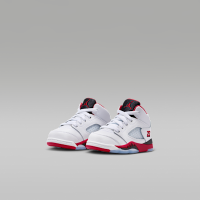 Jordan 5 Retro "Fire Red Black Tongue" Baby/Toddler Shoes. Nike PH