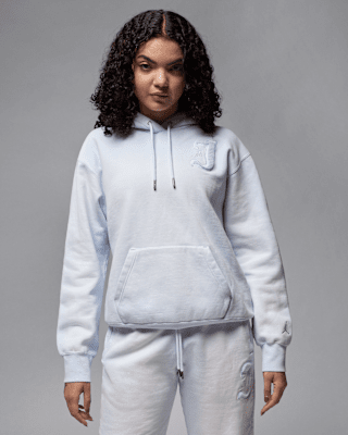 Sudadera sin cierre con gorro forrado de satén para mujer Jordan Flight ...