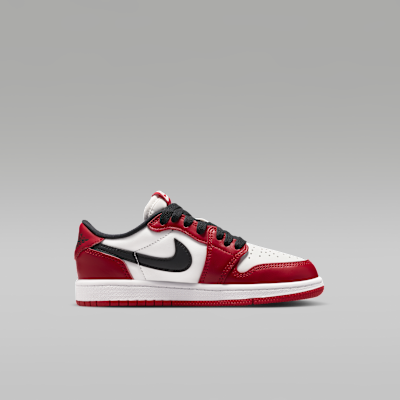 Tenis para niños de preescolar Jordan 1 Retro Low "Chicago". Nike MX