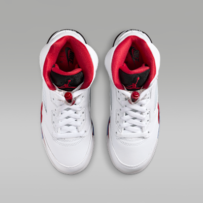 Air Jordan 5 Retro "Fire Red Black Tongue" Big Kids' Shoes. Nike PH