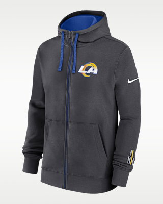 Los Angeles Rams Playbook Page Club Men's Nike NFL Full-Zip Hoodie ...