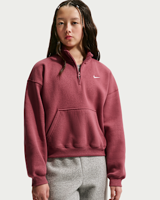 Nike Sportswear Studio Fleece Older Kids' (Girls') Oversized 1/4-Zip ...