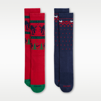 Nike Everyday Plus Cushioned Winter Wonderland Crew Socks (2 Pairs ...