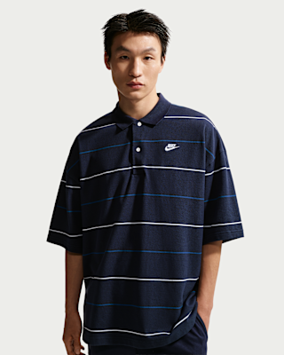 Nike Sportswear Club Men's Oversized Striped Polo. Nike MY