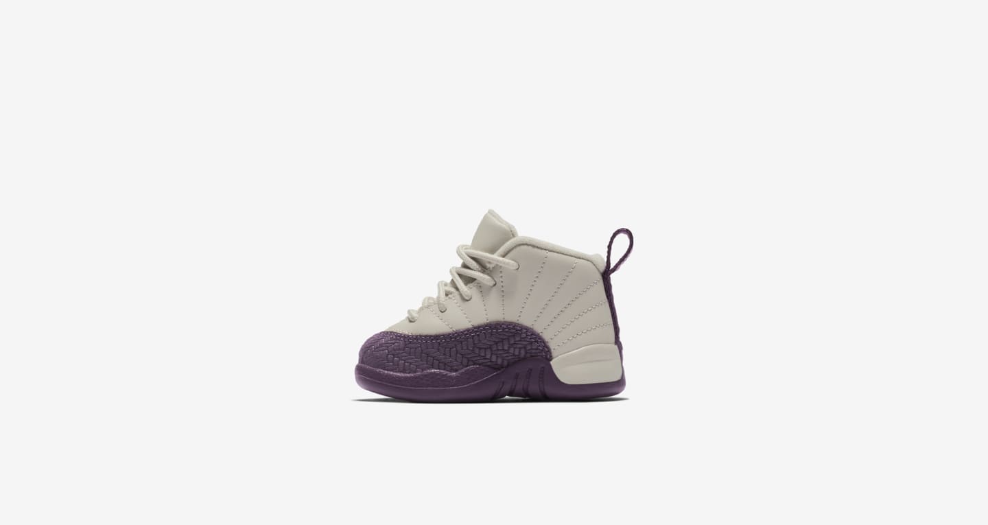 Big Kids' Air Jordan 12 Retro 'Desert Sand & Pro Purple & Light Artic ...