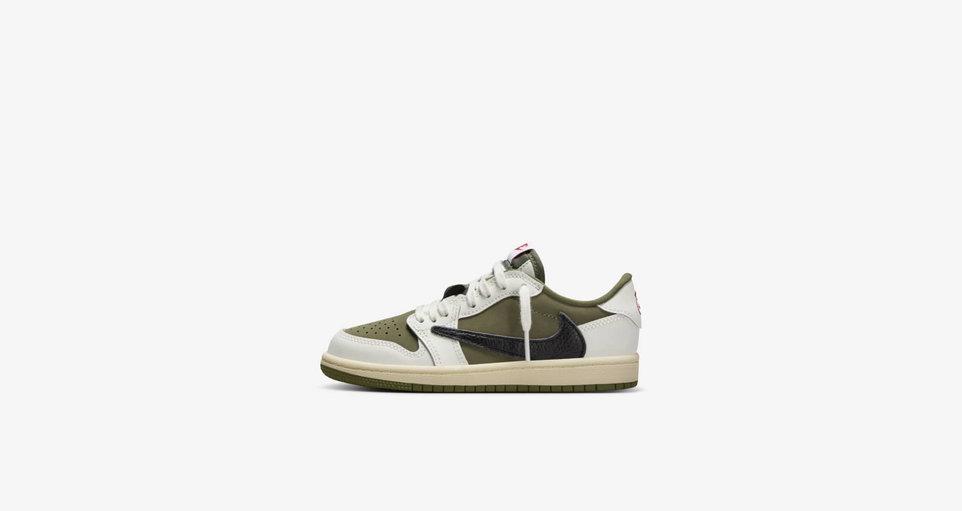 Younger Kids' Jordan 1 Low x Travis Scott 'Reverse Olive' (DO5442-200 ...