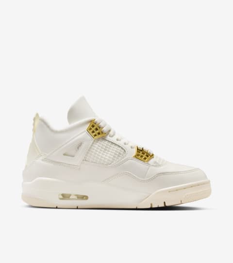 Women's Air Jordan 4 'White & Gold' (AQ9129-170) release date. Nike SNKRS