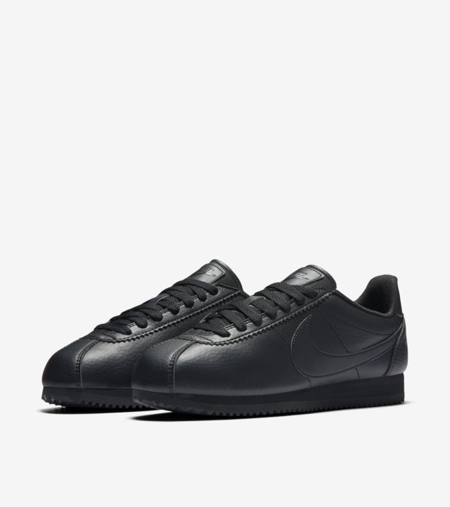 Women's Nike Classic Cortez Premium 'Triple Black'. Nike SNKRS US