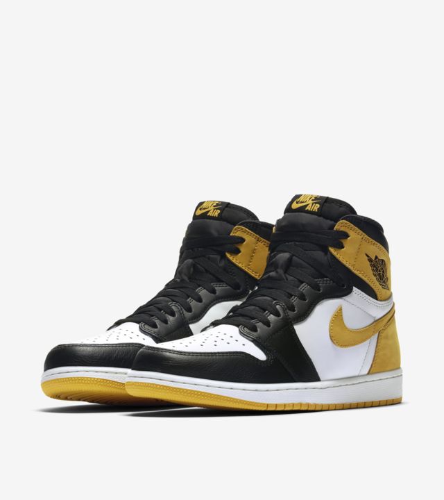 Air Jordan 1 "Branco Summit e Amarelo Ochre e Preto" – Data de ...