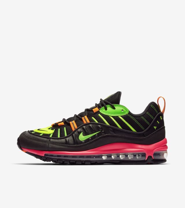 【NIKE公式】エア マックス 98 'Black and Racer Pink and Volt and Green Strike ...