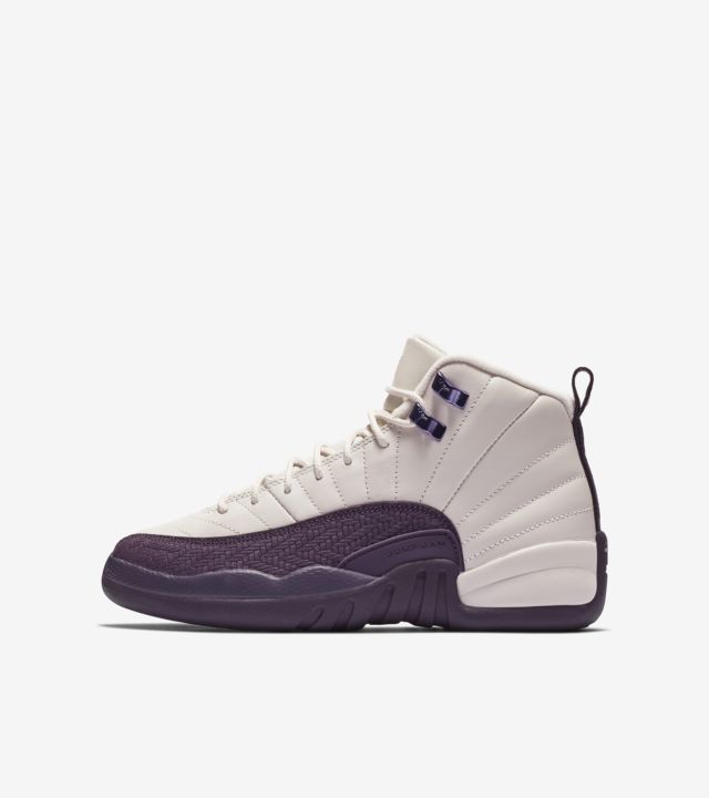 Big Kids' Air Jordan 12 Retro 'Desert Sand & Pro Purple & Light Artic ...