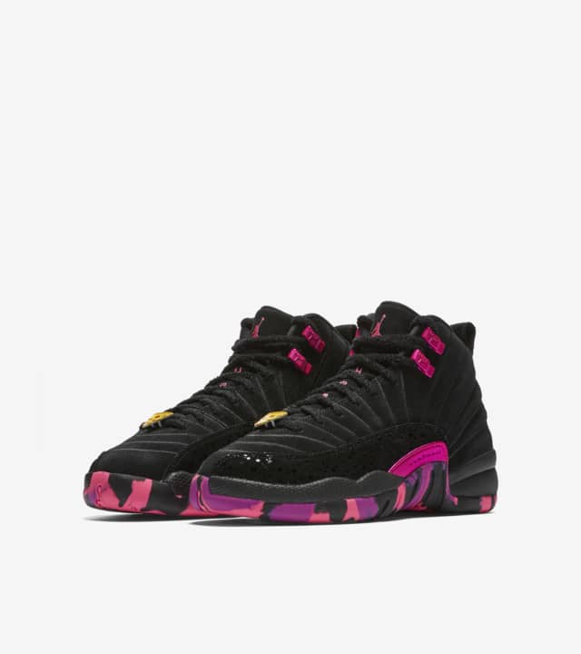 Air Jordan 12 Retro BG Doernbecher Freestyle 2017 'Black & Pink Blast ...